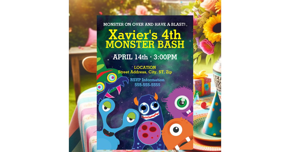 Galactic Monster Mash Birthday Invitation | Zazzle