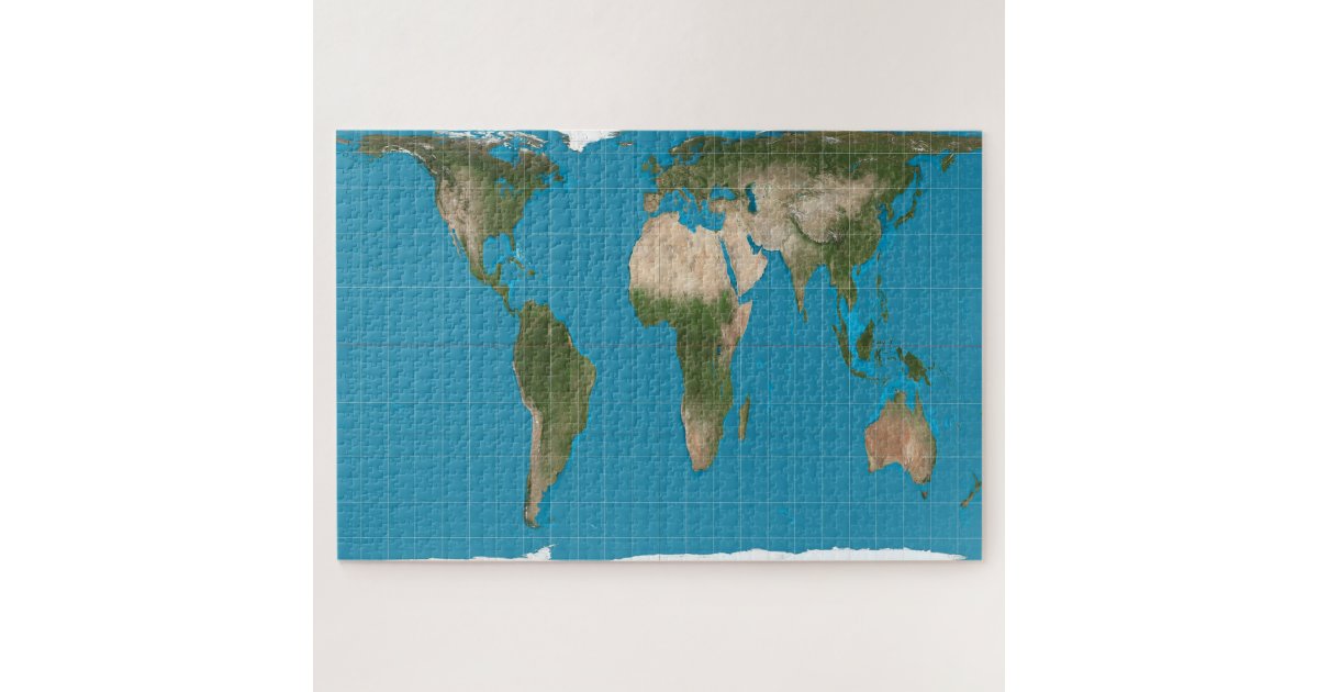 Gall Peters Projection World Map Poster Jigsaw Puzzle | Zazzle