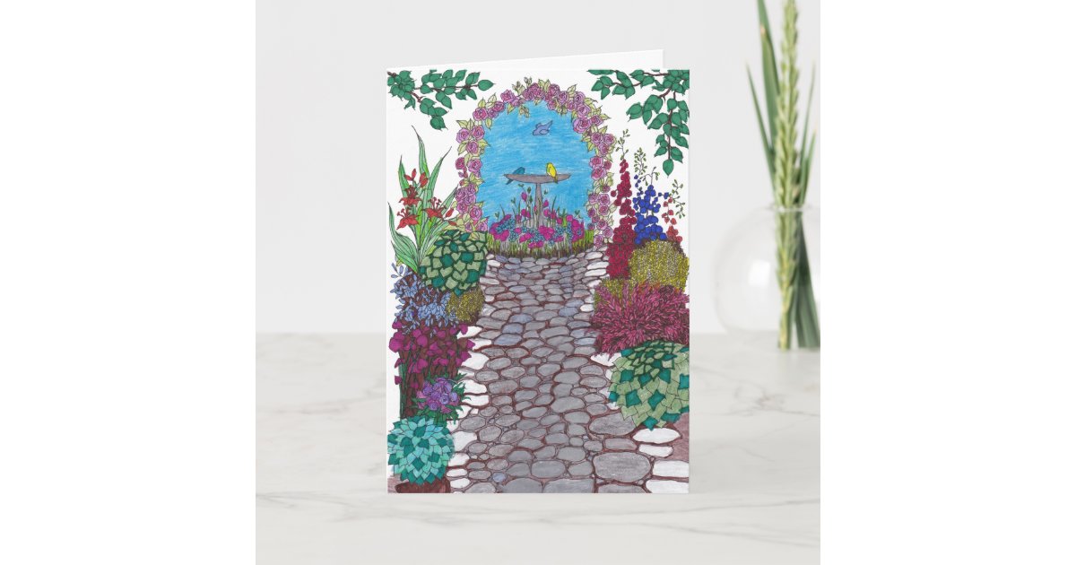 Garden Path Birthday Card | Zazzle