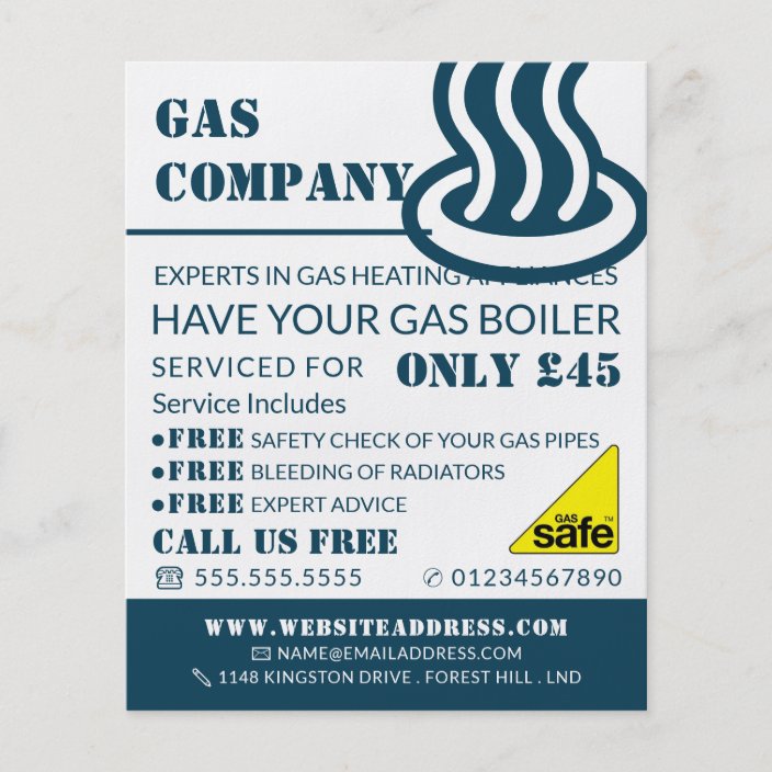 Gas Icon, Gas Engineer & Supplier Advertising Flyer | Zazzle.ca