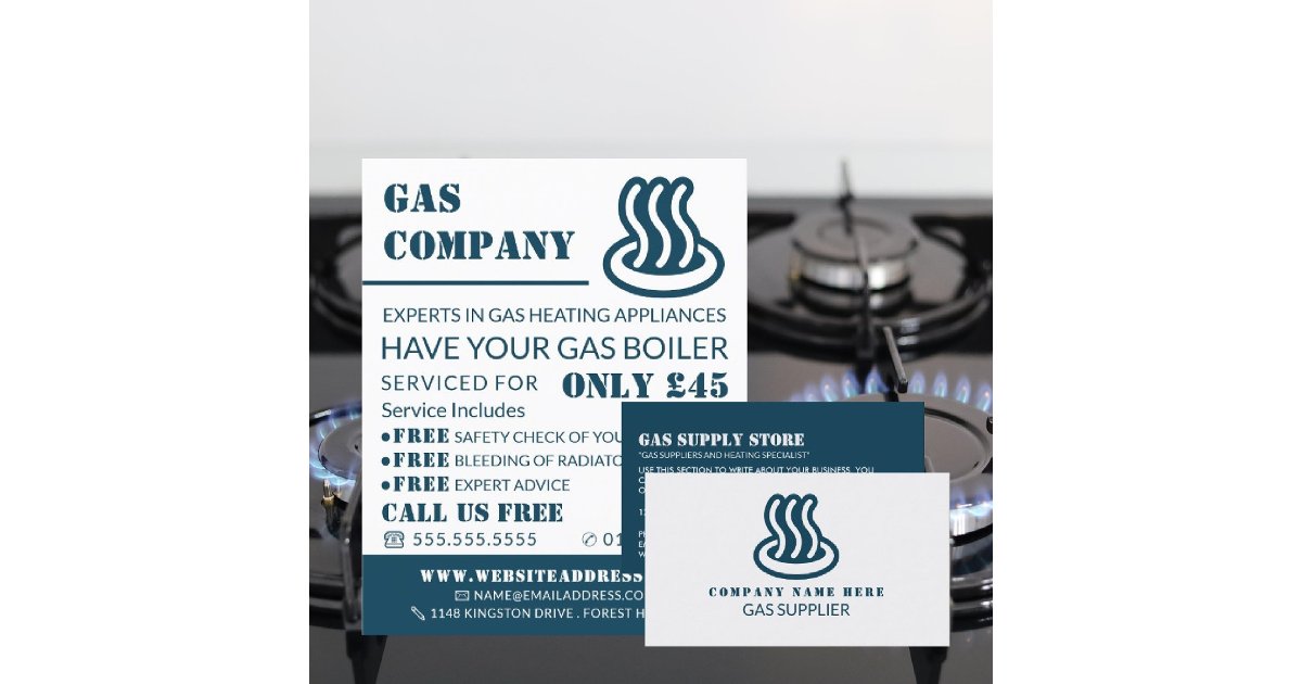 Gas Icon, Gas Engineer & Supplier Advertising Flyer | Zazzle