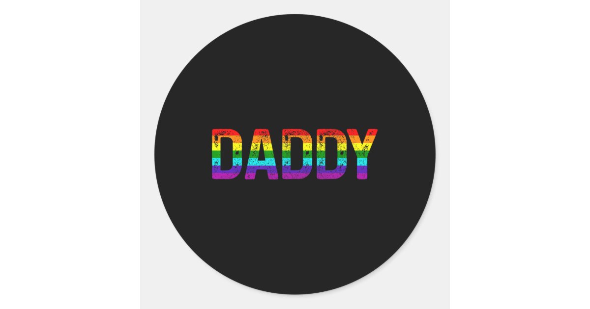 Gay Pride Month Lgbtq Fathers Day Rainbow Flag Que Classic Round ...