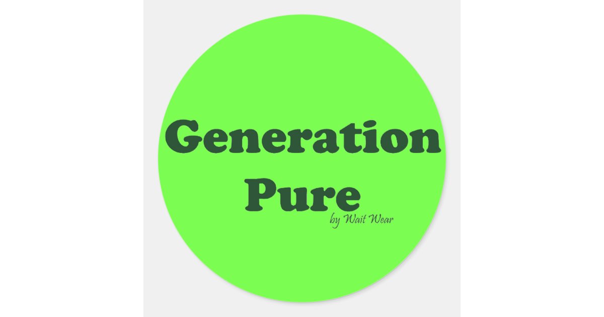 Generation Pure Classic Round Sticker | Zazzle