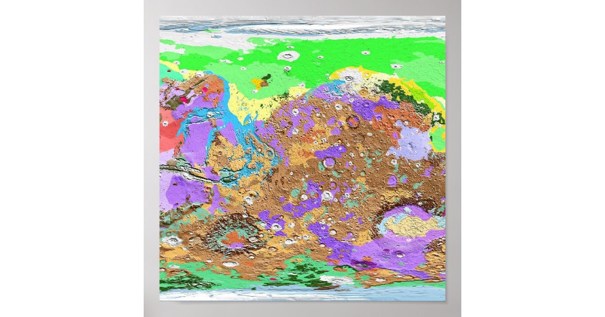 Geology Map of Mars Poster | Zazzle