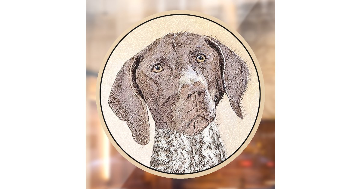 German Shorthaired Pointer Painting - Dog Art Window Cling | Zazzle