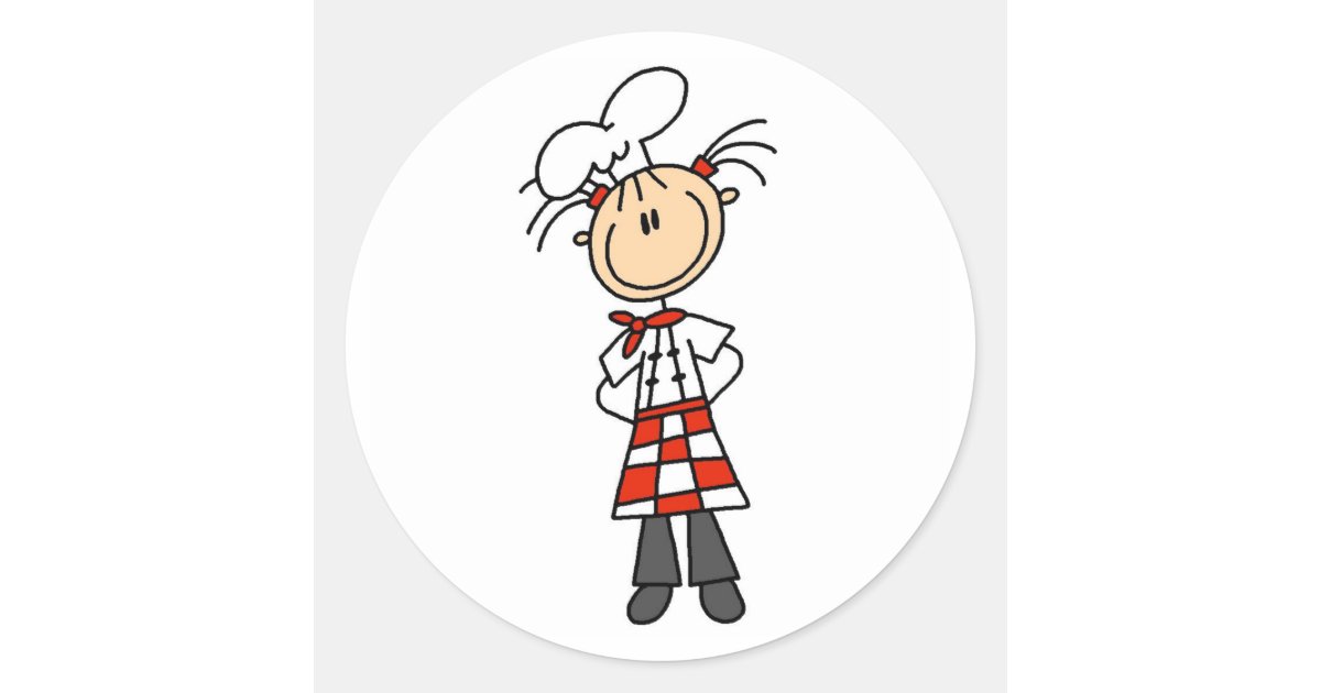 Girl Chef Stick Figure Stickers | Zazzle