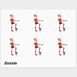 Girl Soccer Player Sticker | Zazzle
