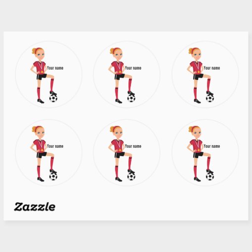 Girl Soccer Player Sticker | Zazzle