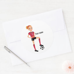 Girl Soccer Player Sticker | Zazzle