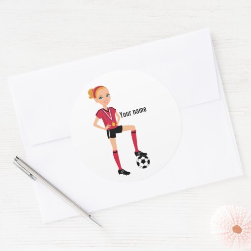 Girl Soccer Player Sticker | Zazzle