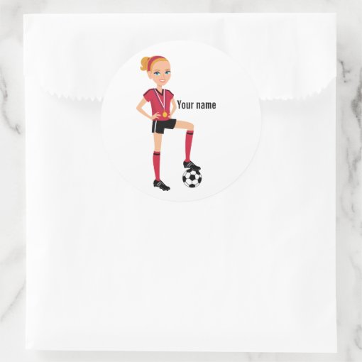 Girl Soccer Player Sticker | Zazzle
