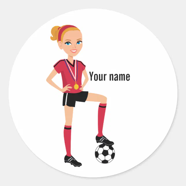 Girl Soccer Player Sticker | Zazzle
