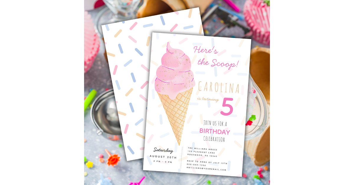 Girl Summer Birthday Invitation | Zazzle
