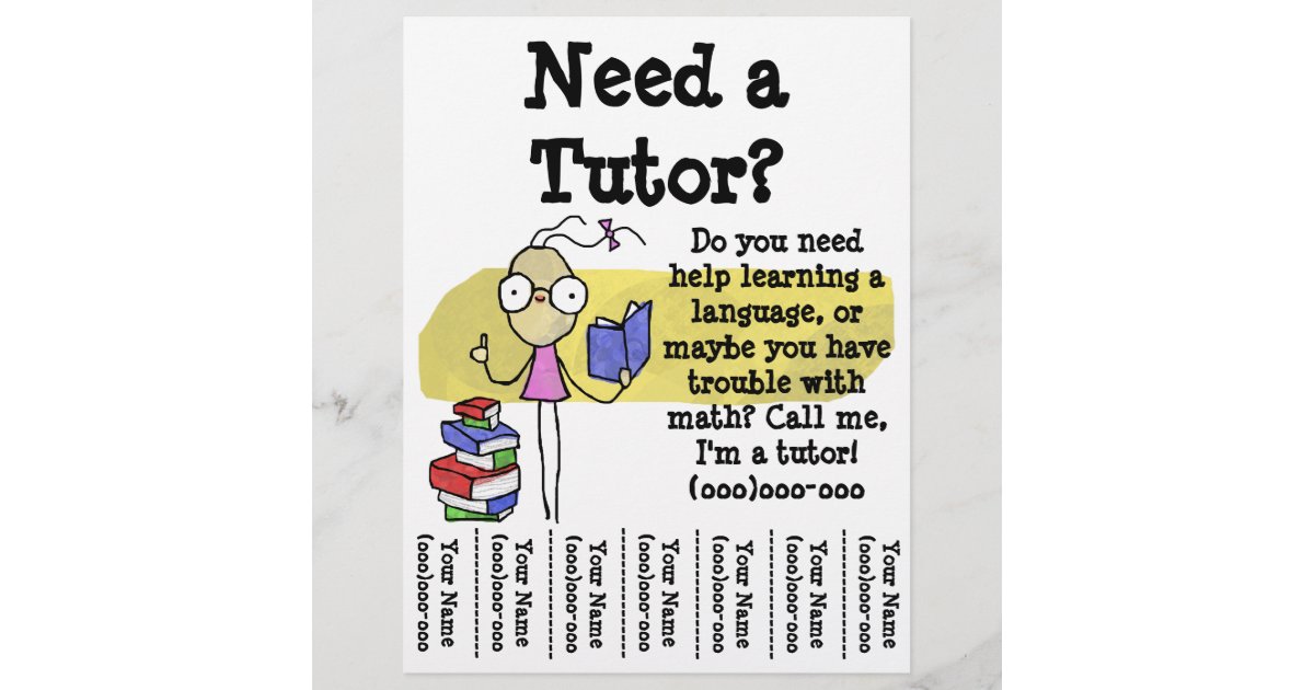 Girl Tutor Flyer | Zazzle