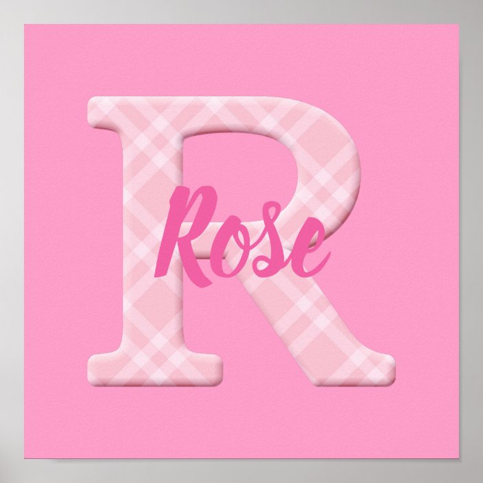 Girls Name Custom Plaid Letter R Poster | Zazzle.ca