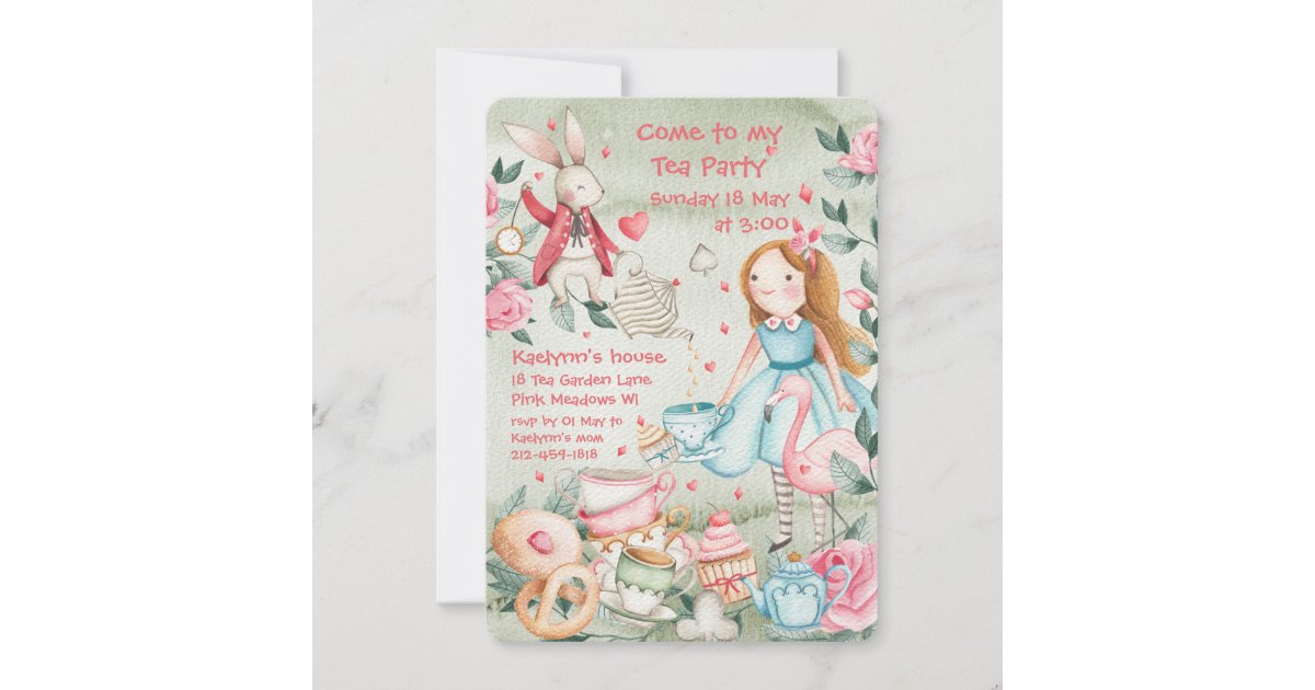 Girl's Tea Party Invitation | Zazzle