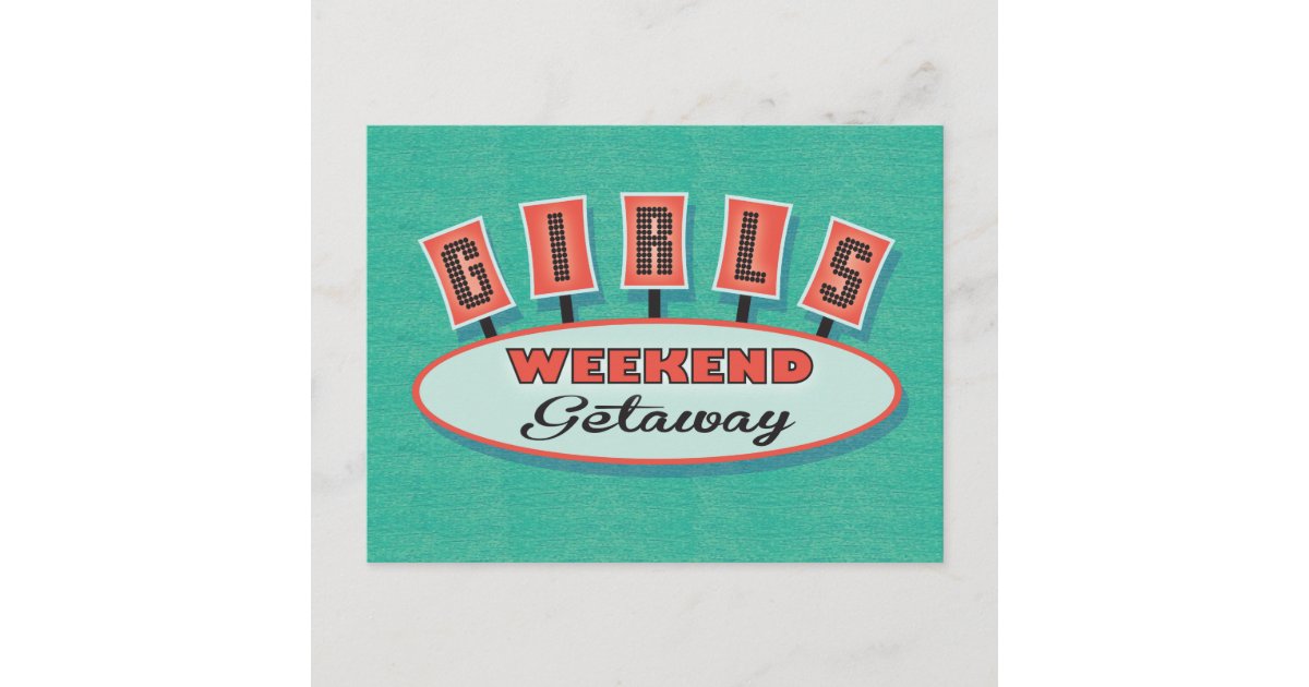 Girls weekend getaway postcard itinerary | Zazzle