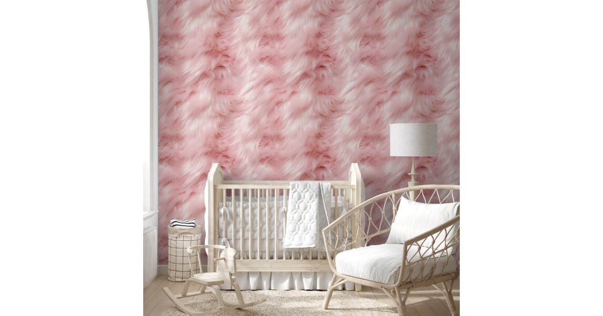 Girly Blush Pink Animal Faux Fur (image of fur) Wallpaper | Zazzle