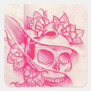 Girly Skull Stickers | Zazzle CA