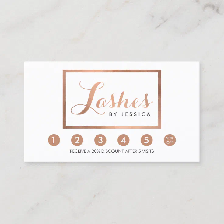 Glam Lashes Script Text Rose Gold Framed Loyalty | Zazzle