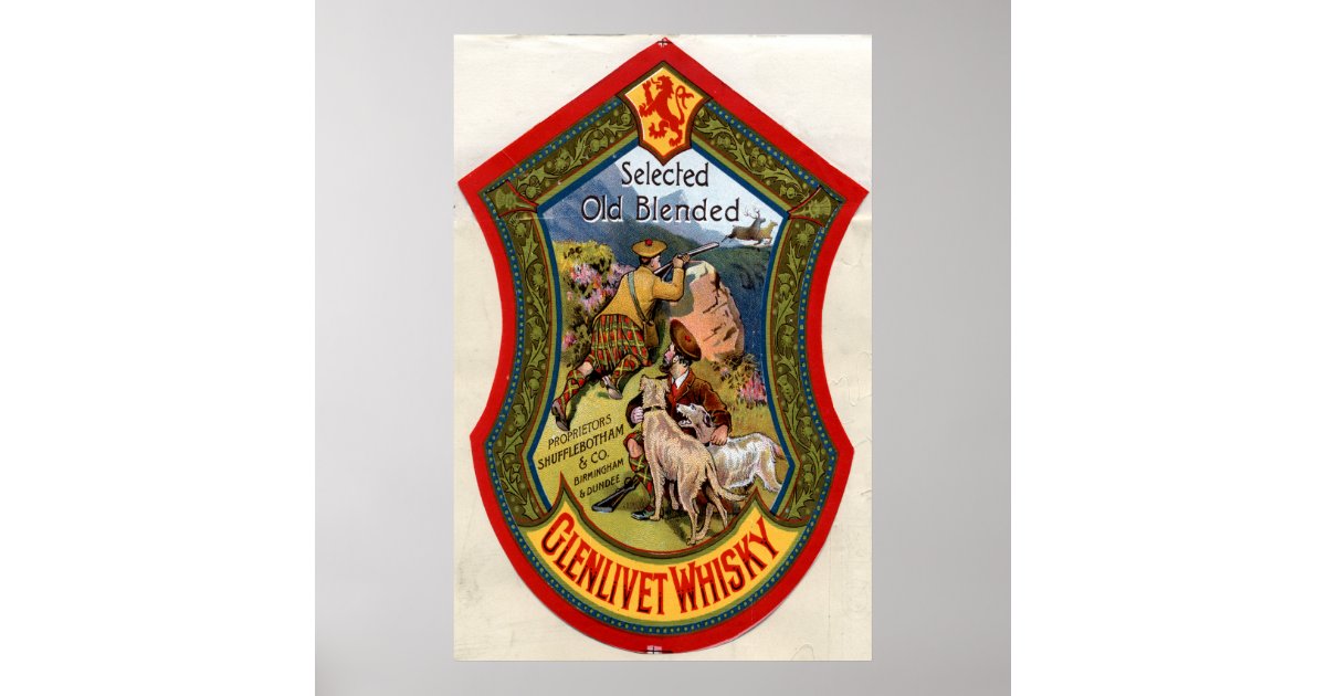 Glenlivet Whisky label,1897 Poster | Zazzle