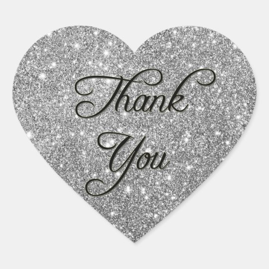 Glitter Thank You Sticker | Zazzle.ca