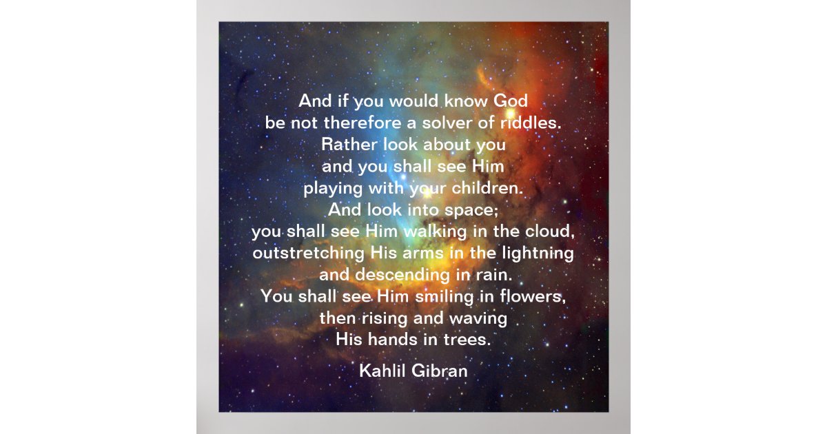 God by Kahlil Gibran Poster | Zazzle