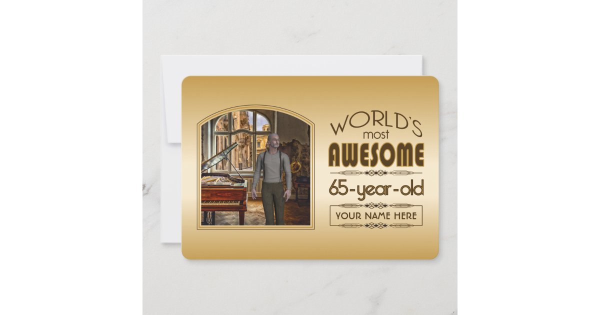 Gold 65th Birthday World’s Best Custom Photo Frame Invitation | Zazzle