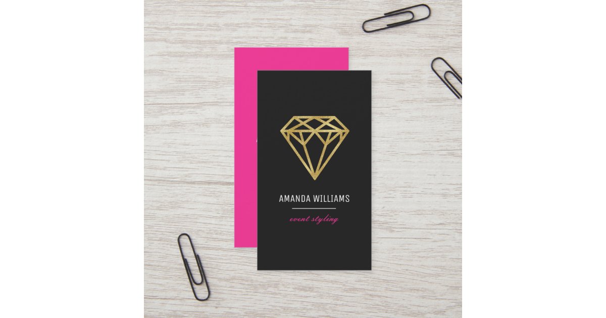 Gold Diamond Business Card | Zazzle