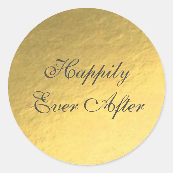 Gold Foil Happily Ever After Wedding Sticker | Zazzle.ca