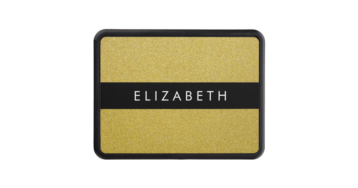 Gold Glitter, Glitter Background, Your Name Trailer Hitch Cover | Zazzle