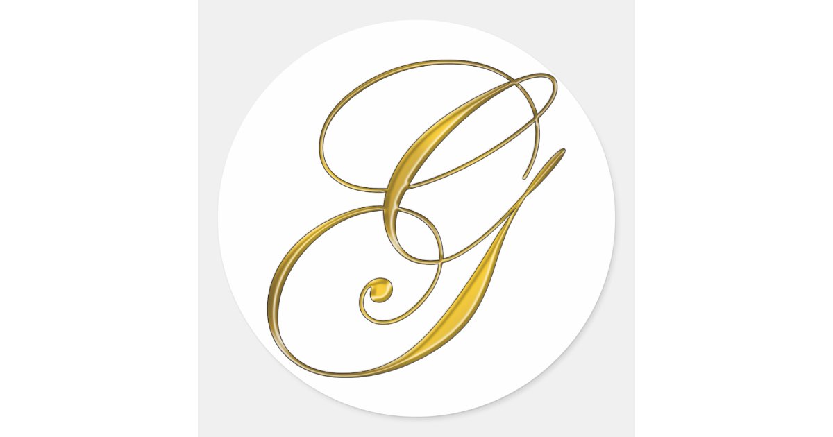 Gold Monogram G Envelope Seal Sticker | Zazzle