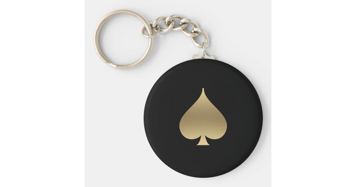 Gold Spade Symbol Keychain | Zazzle