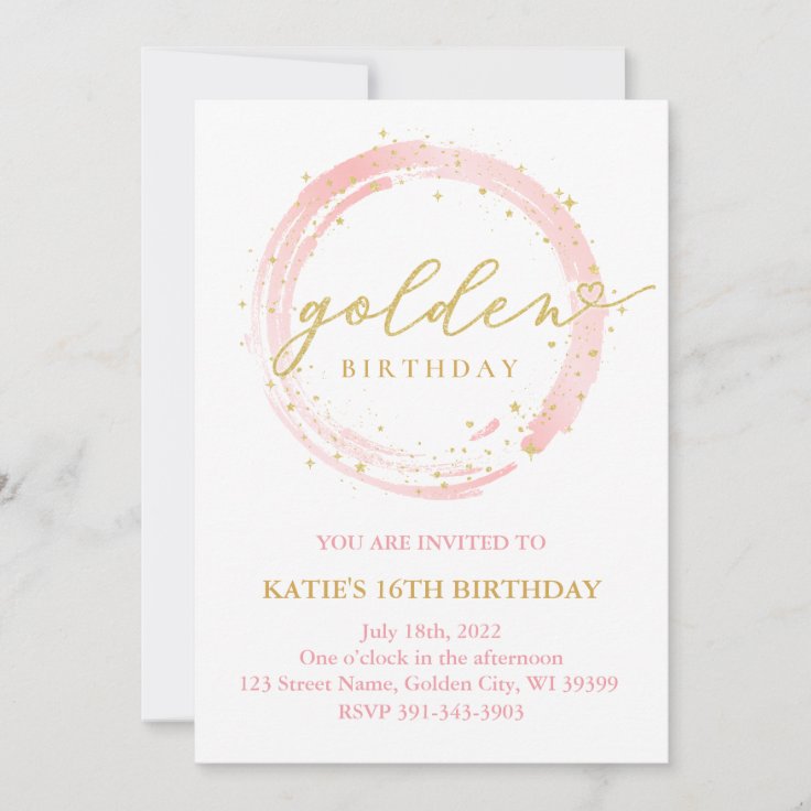 Golden Birthday Invitation | Zazzle