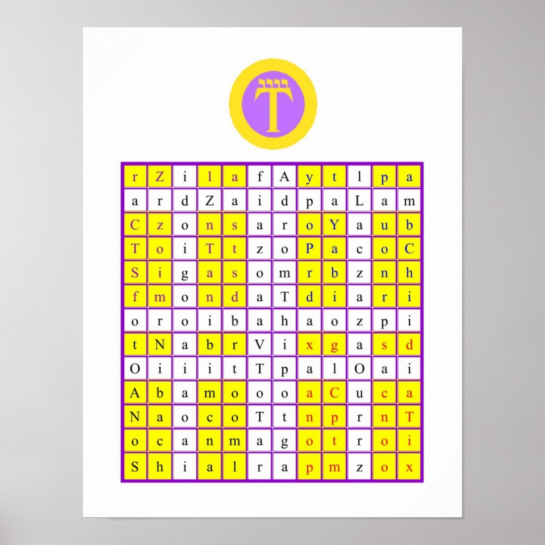 Golden Dawn Enochian Air Tablet / Watchtower Poster | Zazzle