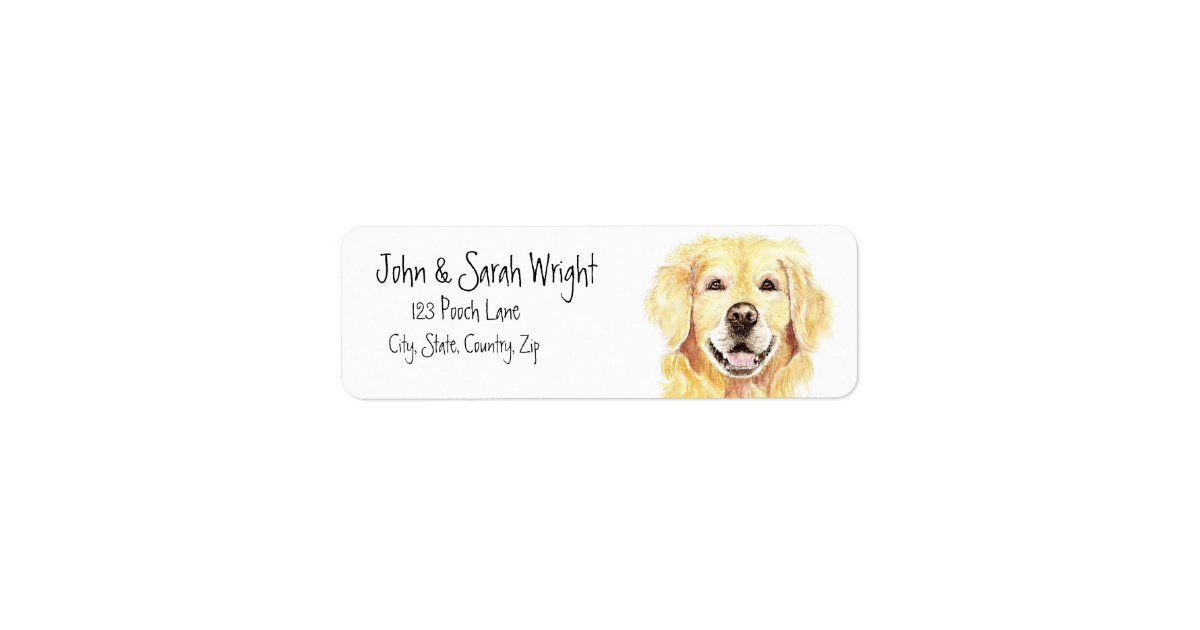 Golden Retriever Dog Address Label | Zazzle