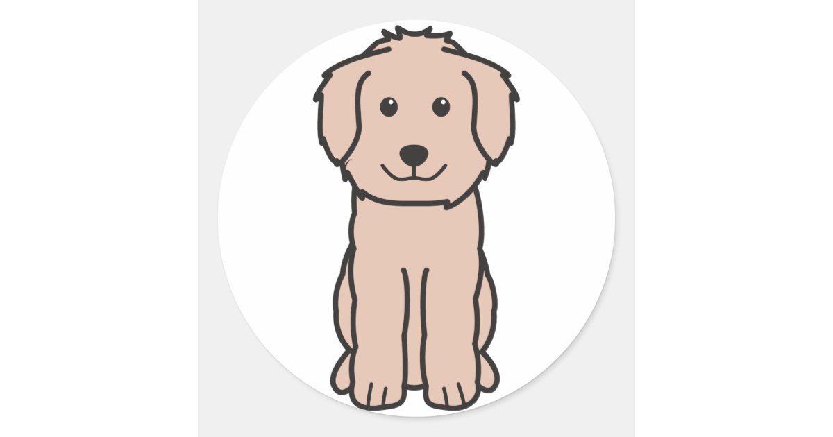 Goldendoodle Dog Cartoon Classic Round Sticker | Zazzle
