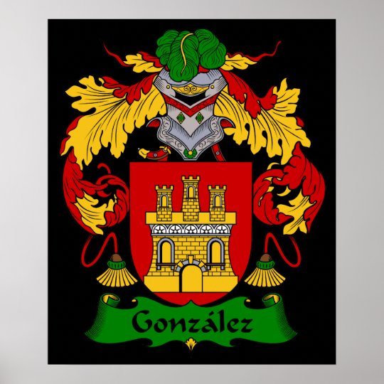 Gonzalez Coat of Arms Heraldic Print | Zazzle.ca