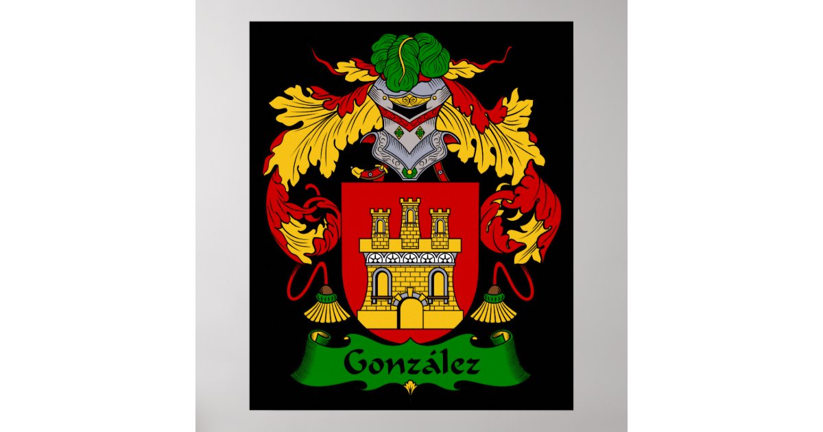 Gonzalez Coat of Arms Heraldic Print | Zazzle