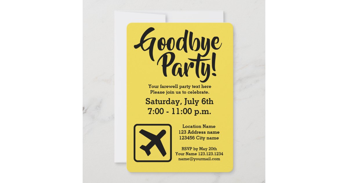 Goodbye farewell going away party invitations | Zazzle