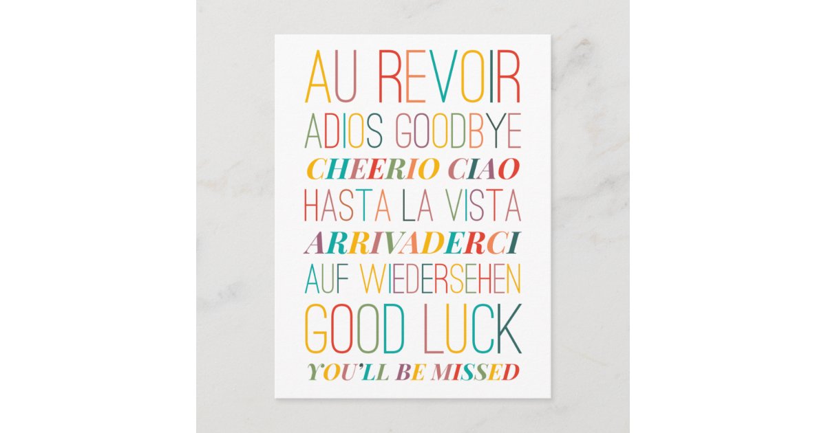 Goodbye Goodluck Postcard | Zazzle