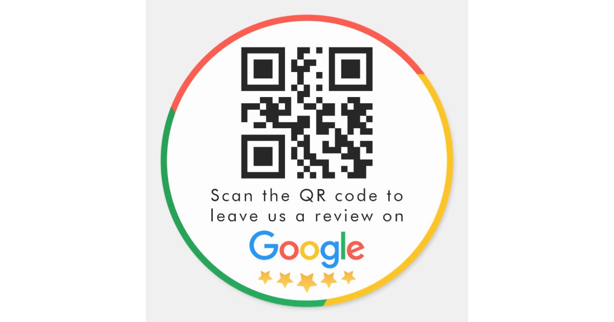 Google Reviews | Business Review Link QR Code Classic Round Sticker ...