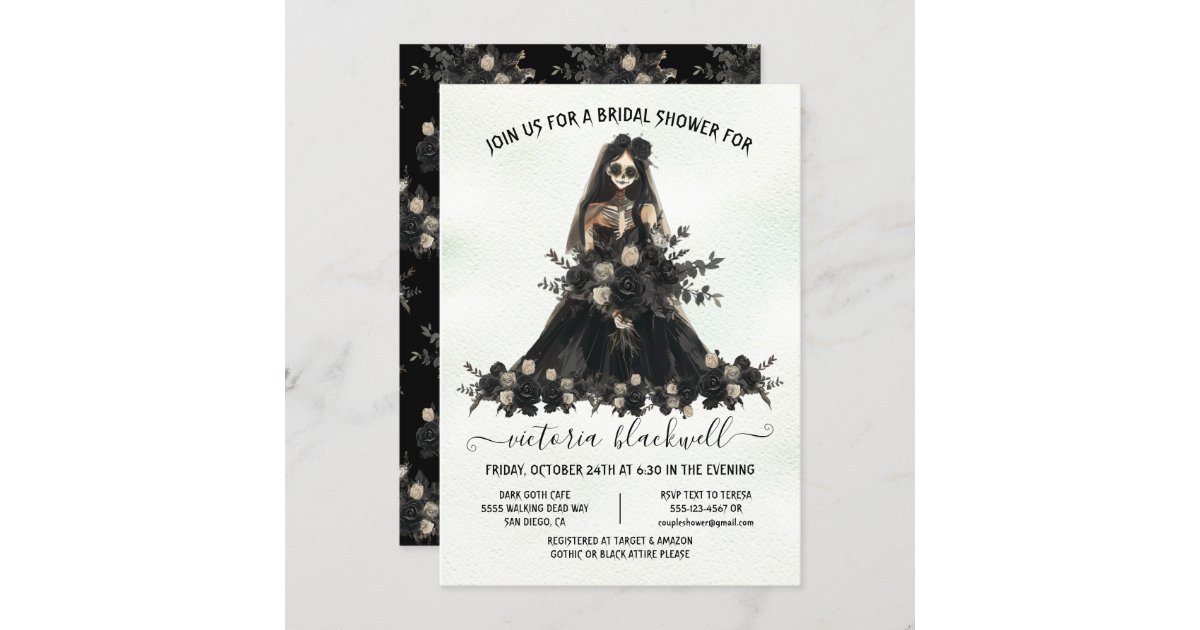 Goth Corpse Bride Bridal Shower Invitation | Zazzle