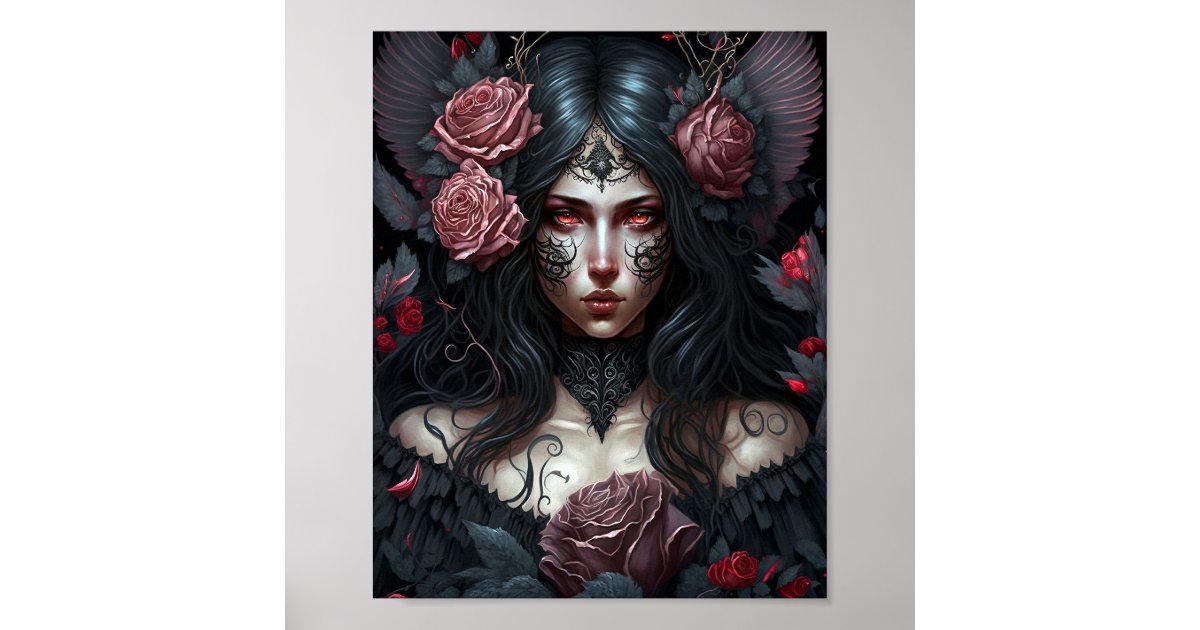 Goth Princess Gothic Fantasy Art Poster | Zazzle