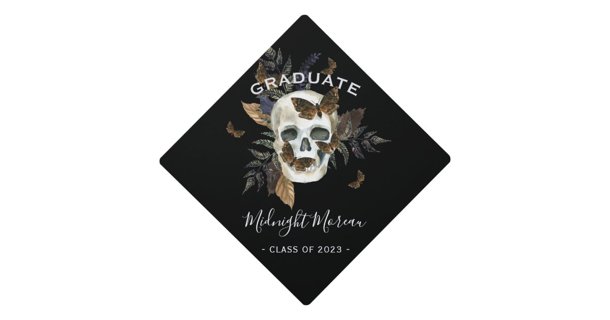 Gothic Skull Graduation Graduation Cap Topper | Zazzle