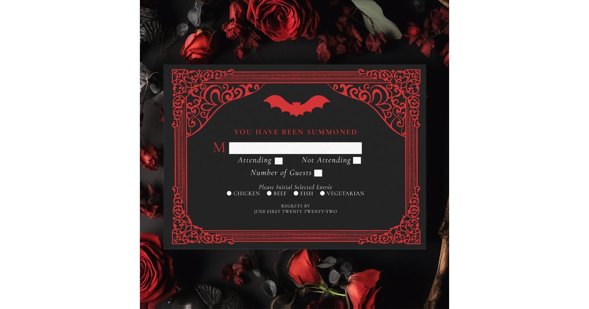 Gothic Vampire Cathedral Wedding RSVP Enclosure Card | Zazzle