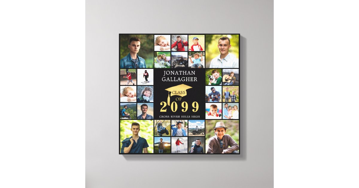 Graduate 28 Photo Collage Commemorative Canvas Print | Zazzle