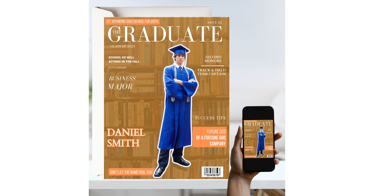 Graduate Magazine Cover Photo Graduation Invitation | Zazzle
