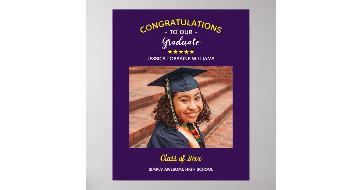 Graduation Custom Photo Congratulations Graduate Poster | Zazzle