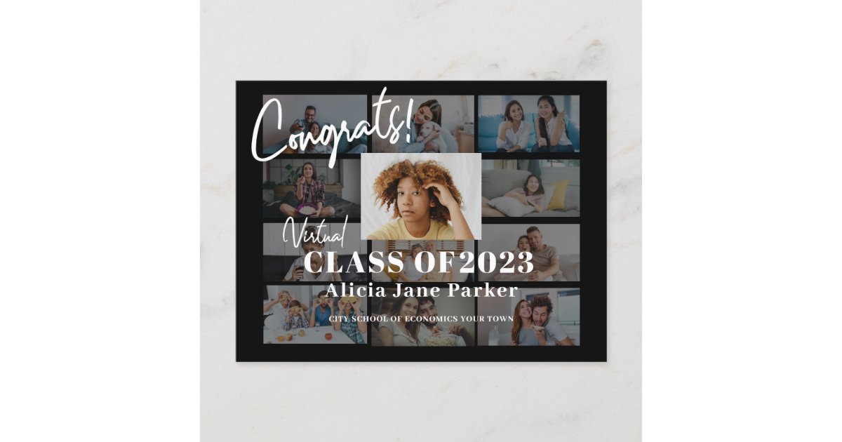 Graduation photo collage class of 2022 invitation | Zazzle